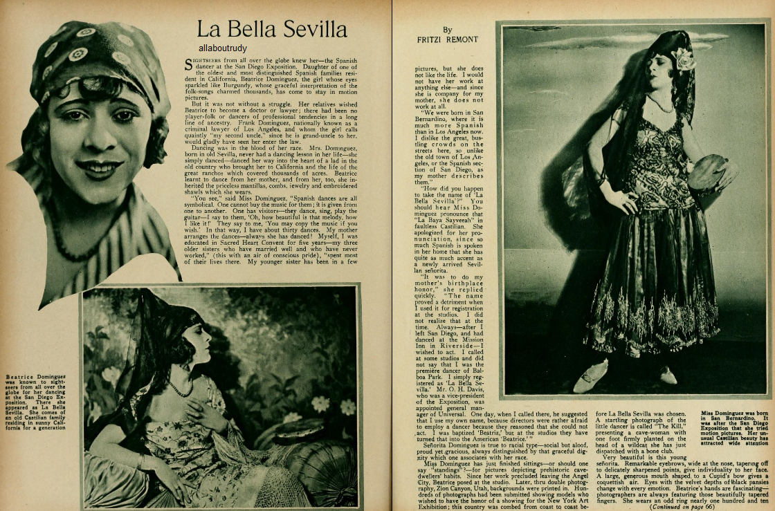 Beatrice Dominguez | All About Rudolph Valentino